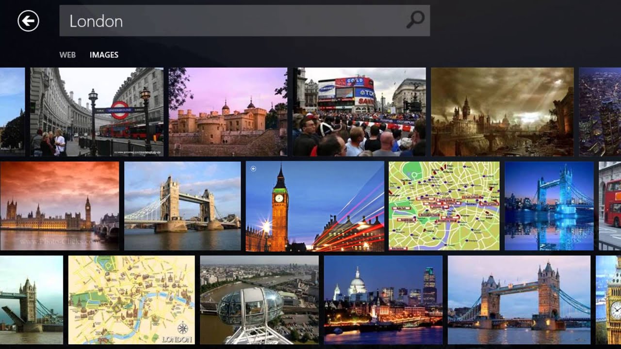 Bing Search on Windows 8