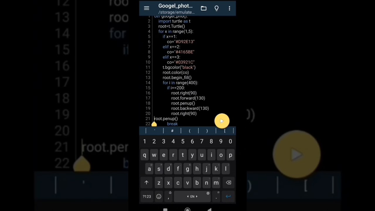 Draw Google Photos in python 😲 | #shorts #tech #software #turtle