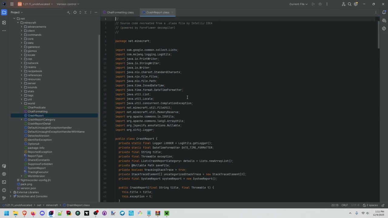 Minecraft Release 1.21.11 | Unobfuscated Source Code!