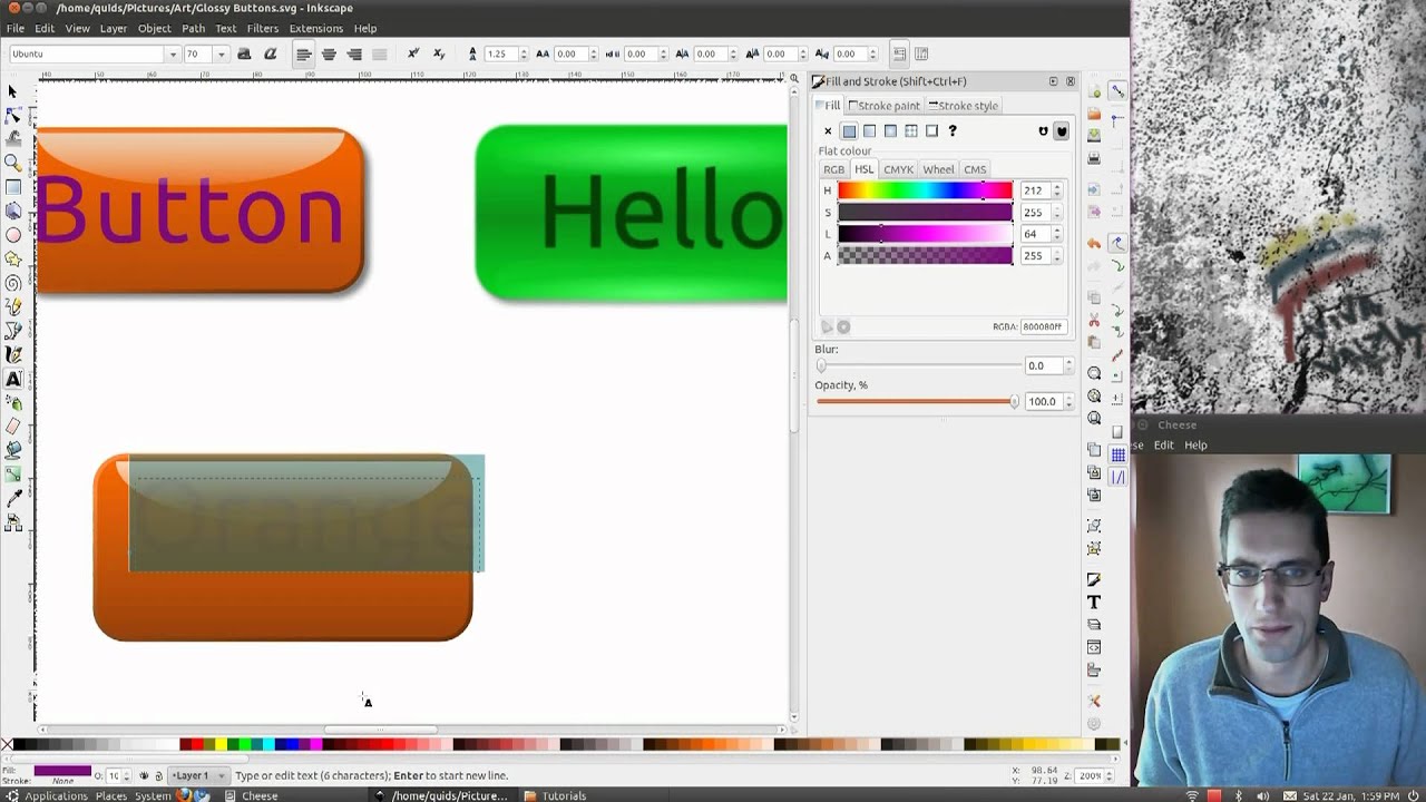 How to Draw Glossy Buttons in Inkscape