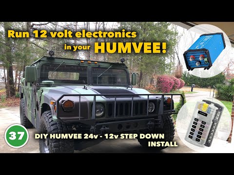 Installing a 24v to 12v Step Down Converter on a Humvee.