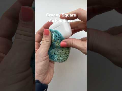 Full Tutorial for this Crochet Granny Square AirPod Case is now on my channel 🎶 #crochettutorial
