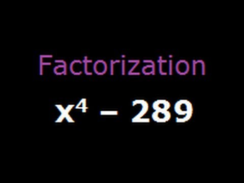 Math problem Factorization - x^4 -289