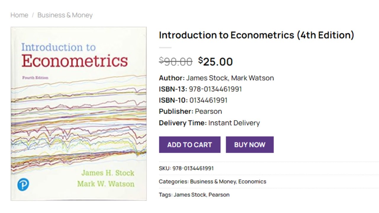 (PDF) Introduction to Econometrics (4th Edition) - Price $25 | eBook