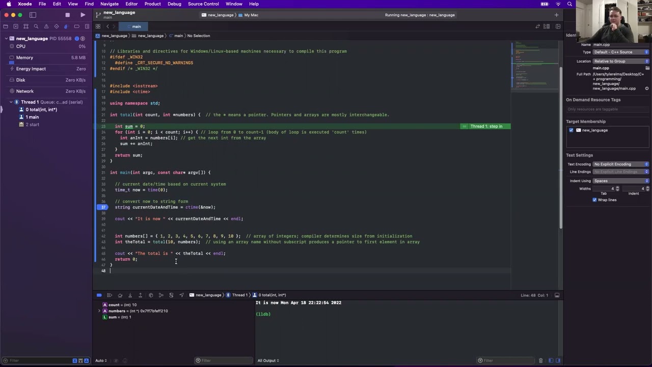 Debugging Feature Xcode - C++
