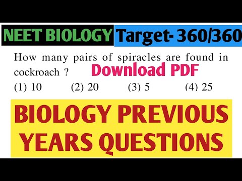 Biology Previous Years Questions!! NEET 2020