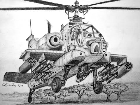 How to Draw an Apache Helicopter Step by Step – I'm Youtuber – Follow ...