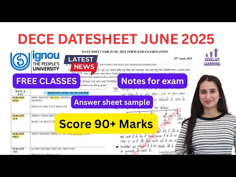 New DECE Datesheet June 2025 IGNOU Level Up Learning Simran Gumber