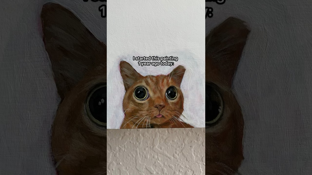 this one is taking it's time 😭 #art #cat #funny #painting