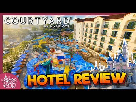 BEST Fun Hotel near Disneyland? | Courtyard by Marriott Theme Park Entrance Review & Room Tour