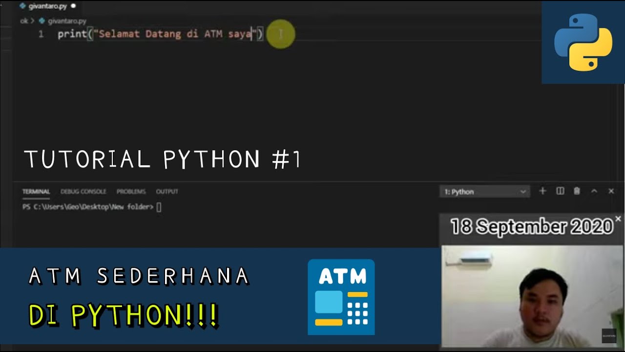 Membuat Program ATM Sederhana dengan Python #coding #python