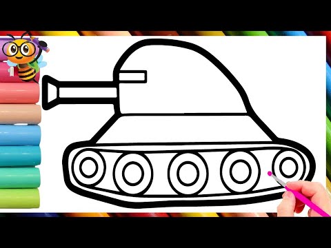 Army Tank Drawing, Painting & Coloring for Kids . Drawing and Coloring Army Tank For Kids
