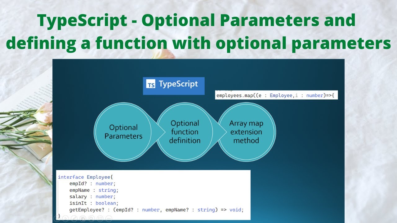 TypeScript || Optional parameters and defining a function with optional parameters || Array map