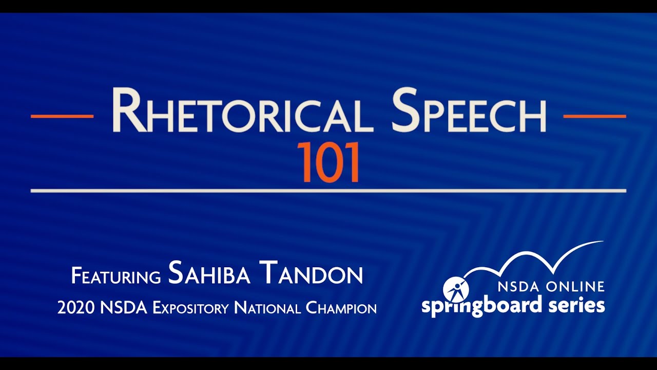 Rhetorical Speech 101
