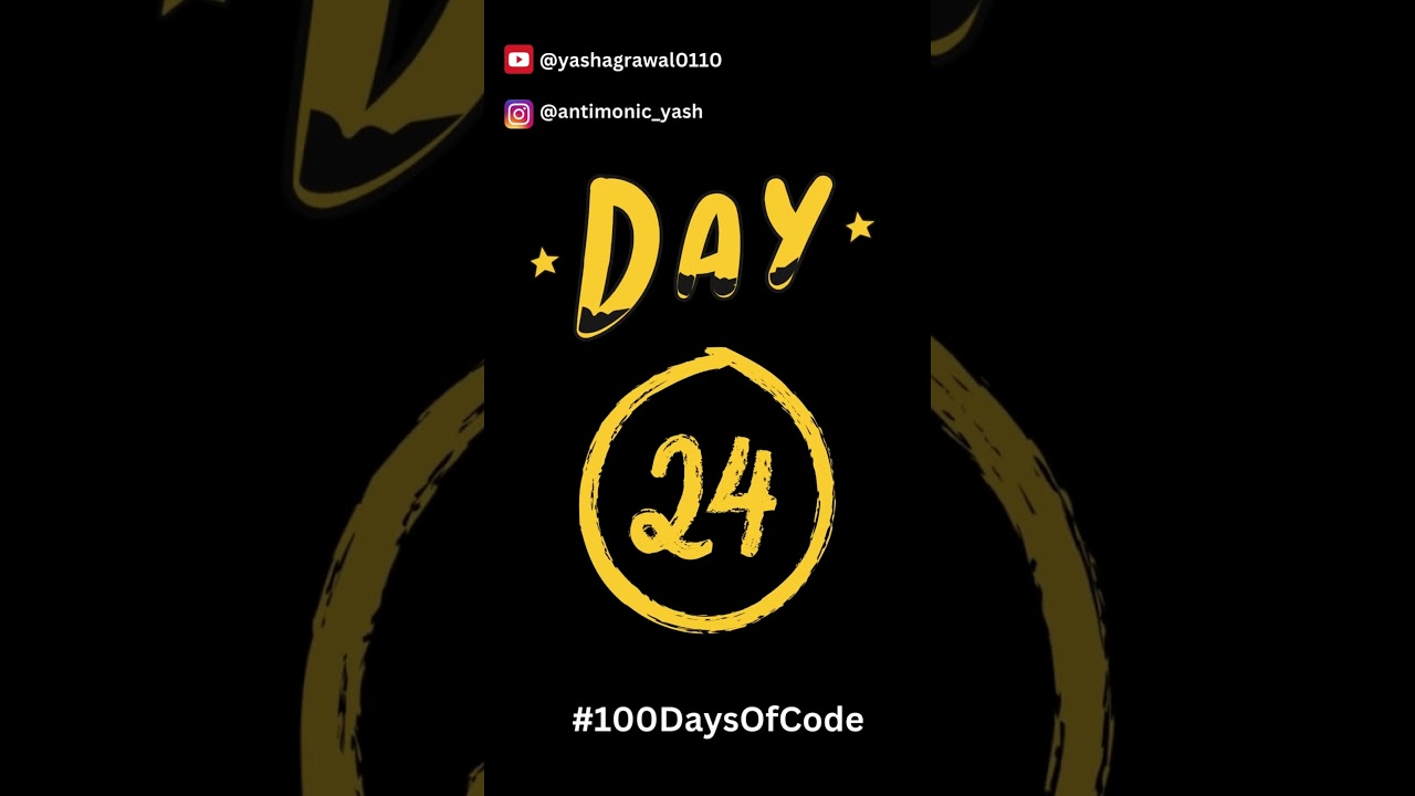 DAY 24/100: 100 Days Of Code & DSA Challenge... #leetcode #coding #100dayschallenge #dsa