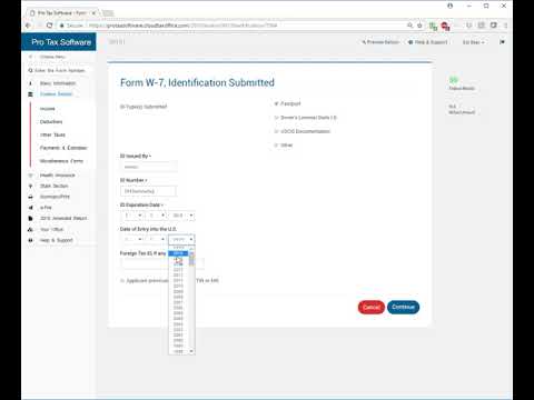 W 7 Application for ITIN