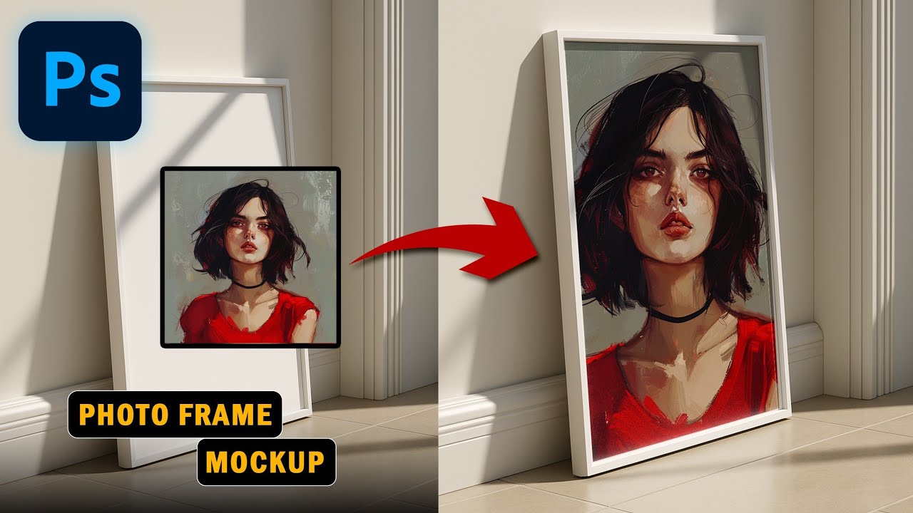 📸 Turn Any Art into Realistic Frame Mockup in Photoshop!