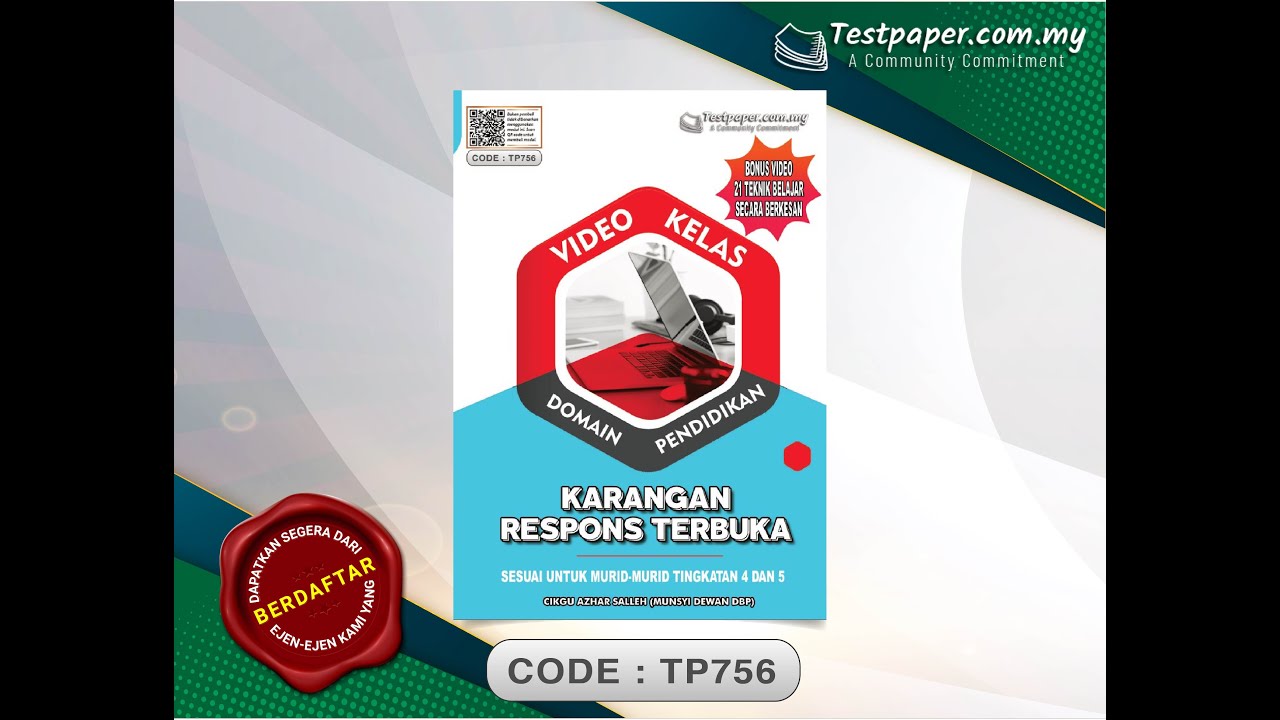 VIDEO PENGAJARAN DAN MODUL KARANGAN RESPONS TERBUKA DOMAIN PENDIDIKAN (TINGKATAN 4 DAN 5)