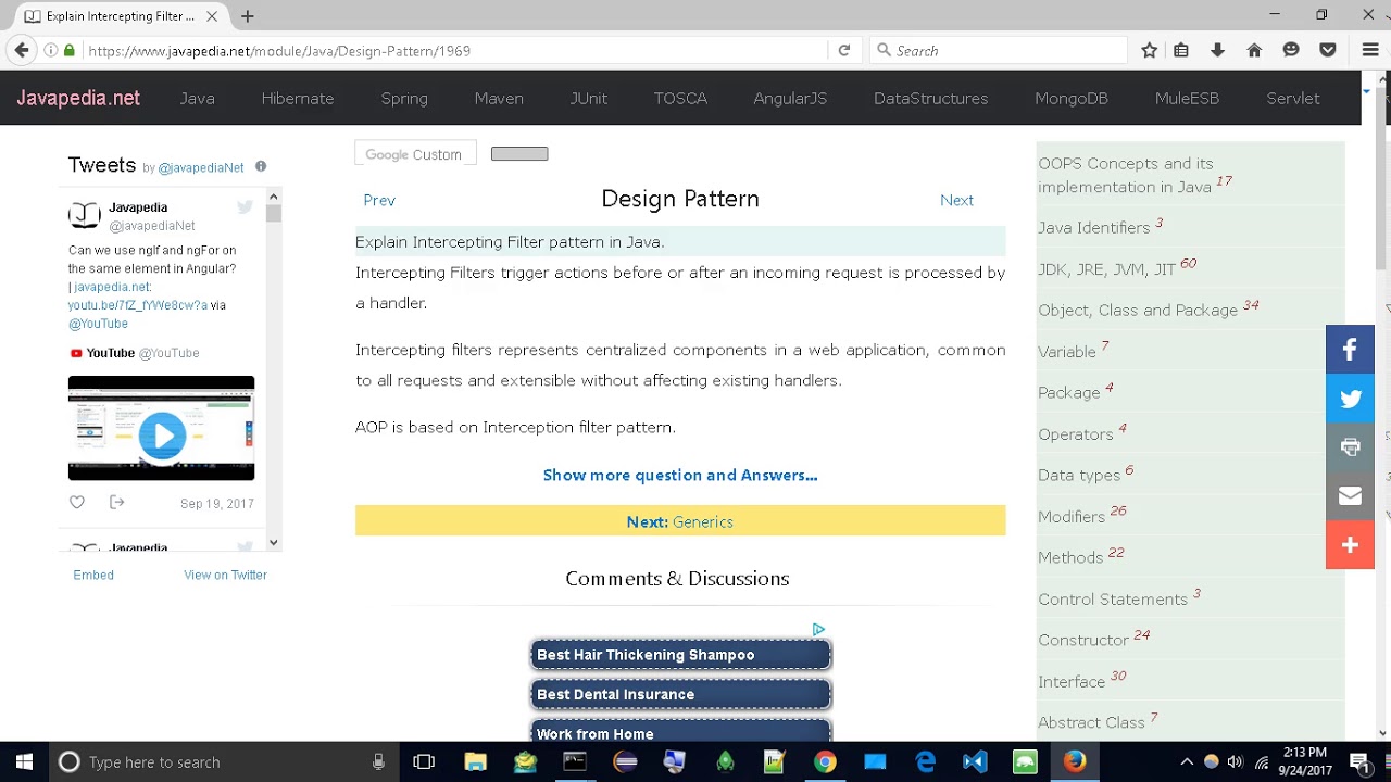 Explain Intercepting Filter pattern in Java. | javapedia.net