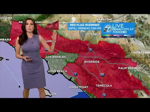 Strong winds, warm temps trigger red-flag warnings in SoCal Monday | ABC7