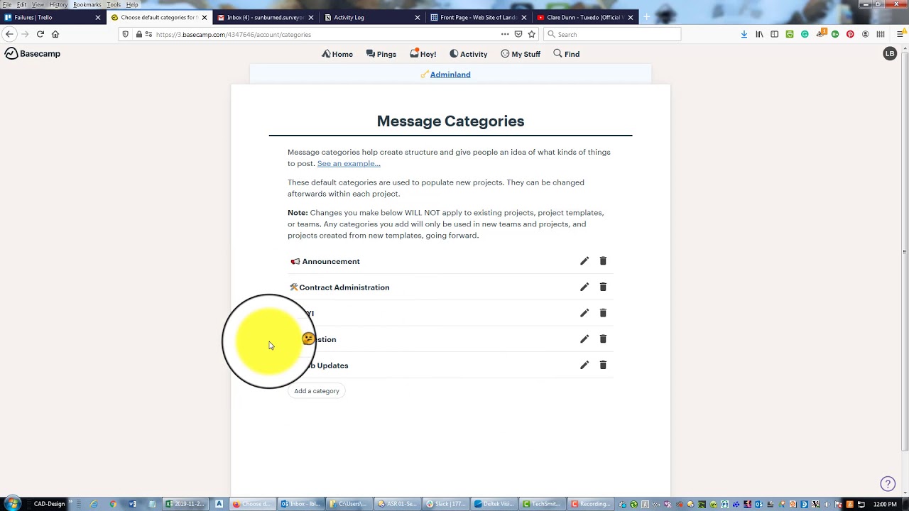 Adding Custom Message Categories To A Basecamp 3 Project