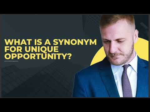 WHAT IS A SYNONYM FOR UNIQUE OPPORTUNITY