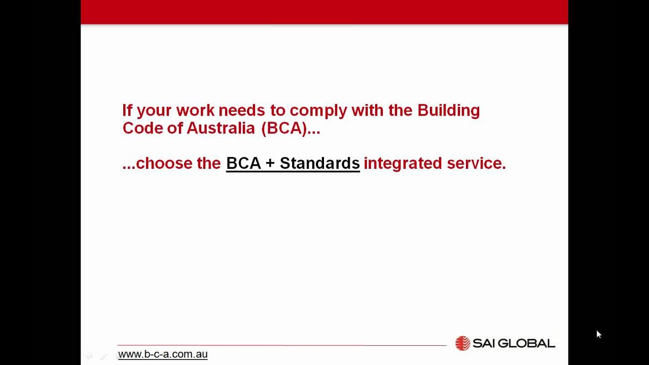 SAI Global Building Code of Australia (BCA) + Referenced Standards