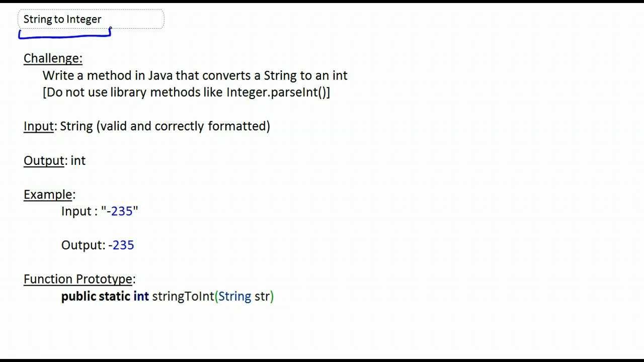 Convert a String to an Integer in Java Challenge Part 1/3