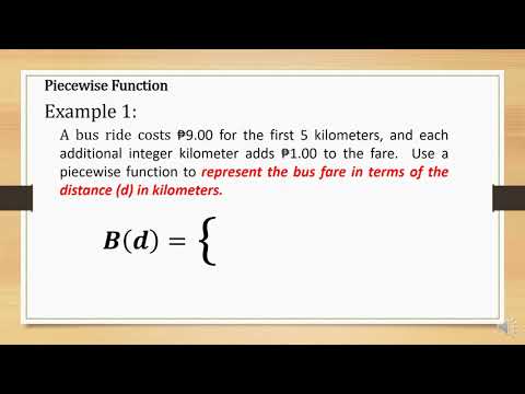 Functions as Representations of Real life Situations Part 2 Piecewise Function