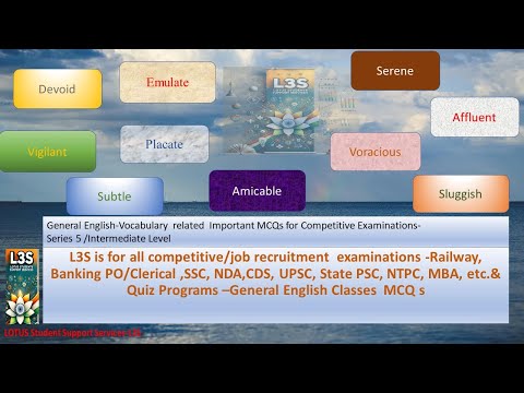 English Vocabulary (3) for Competitive Examinations - Synonyms, Antonyms & One-word substitutions