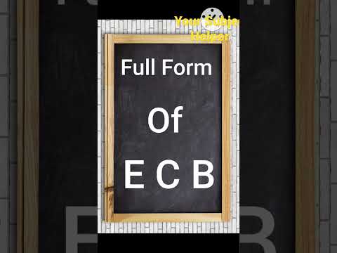 Full form of ECB || What is the full Form of ECB