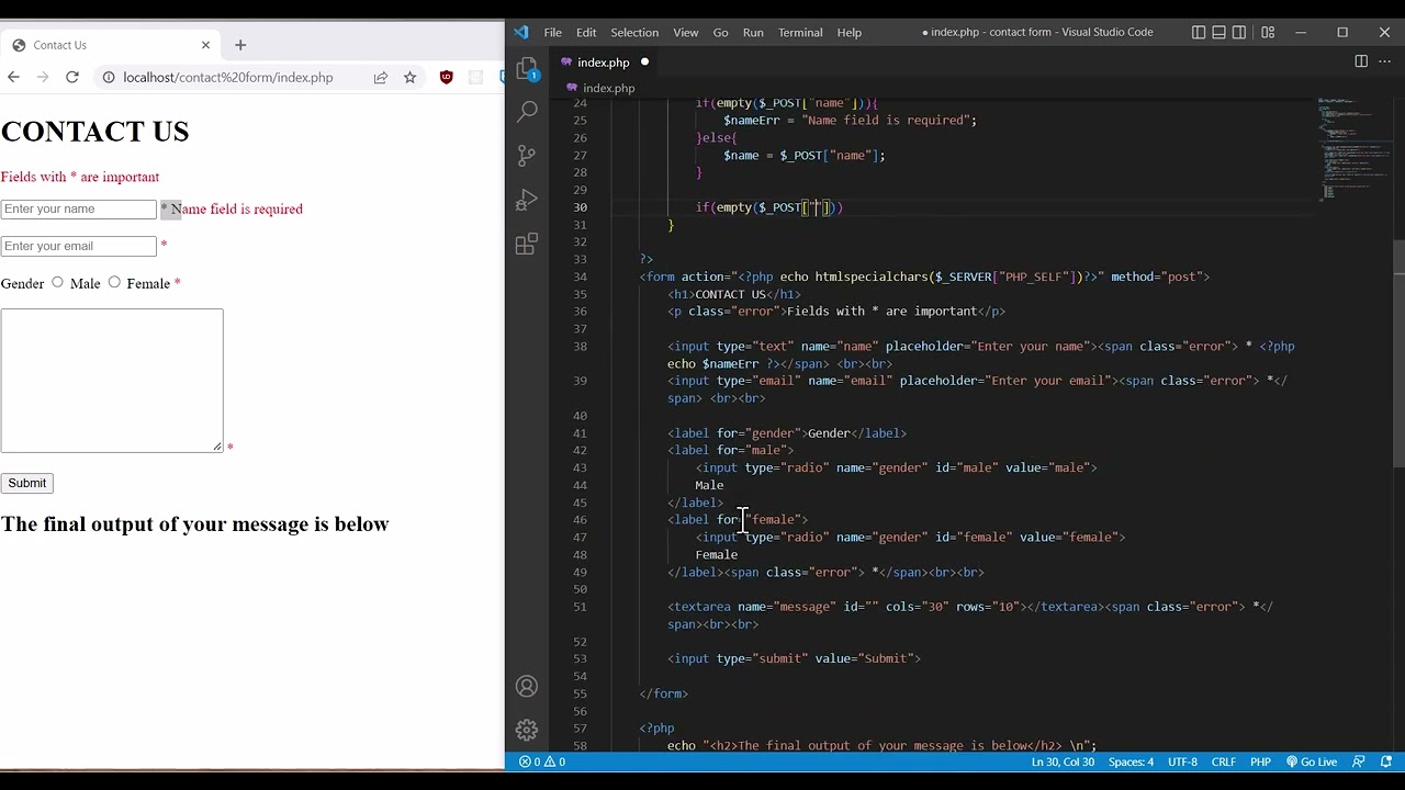 32. PHP Form Project: Checking For Errors