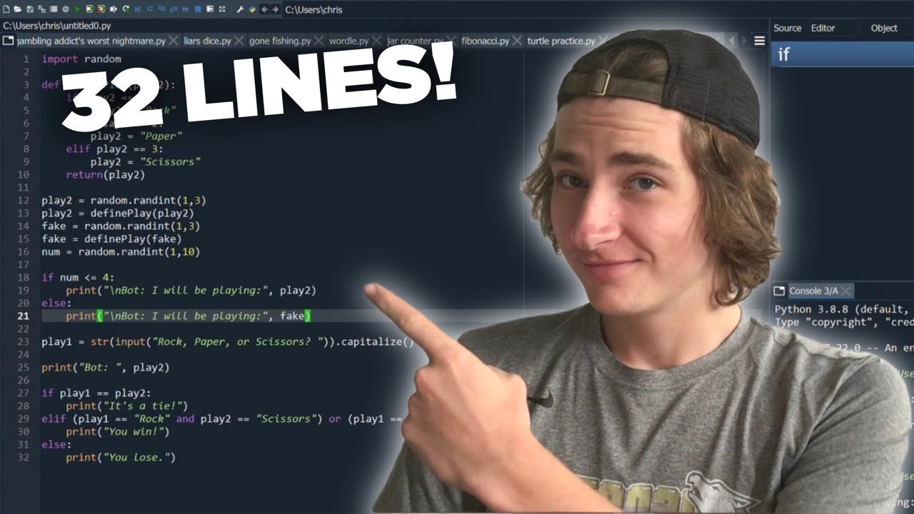 Coding Rock Paper Scissors On Python | Advanced Tutorial