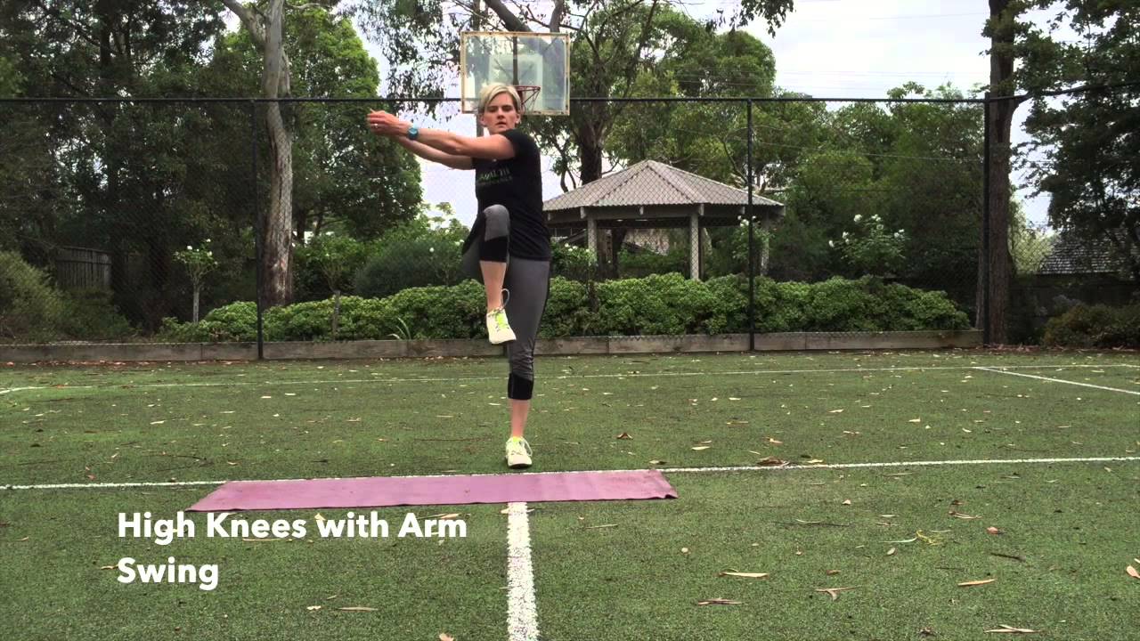 How To Do High Knees with Arm Swing (Bodyweight Exercise) - Hillworks Online Coaching