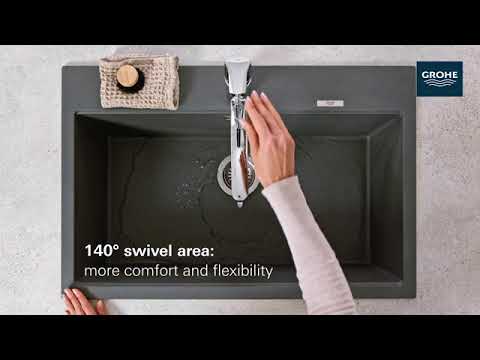 GROHE - Mitigeur évier EUROMART Bec moulé pivotant Chromé réf. 32221003 ...