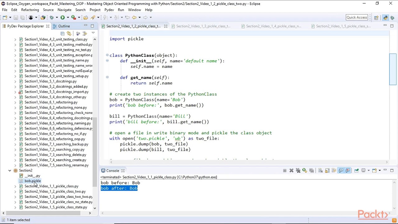 Mastering Object-Oriented Programming with Python :Serializ Python Object with Pickle| packtpub.com