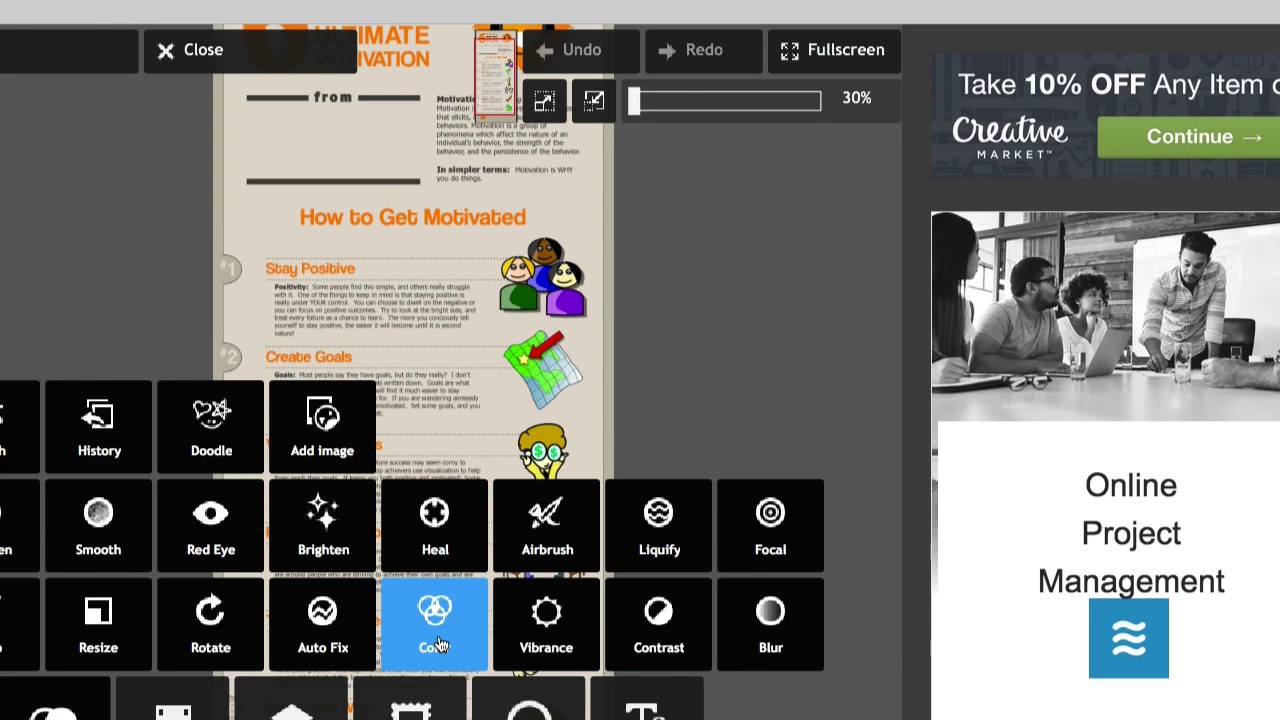 Customizing PLR Infographics Using Pixlr Express
