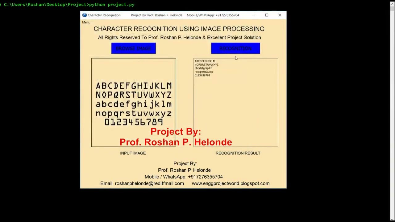 Python Project On Character Recognition Using Image Processing Python Project With Source Code