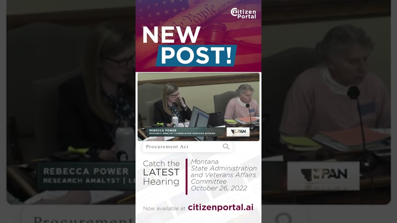 Montana | State Administration and Veterans Affairs Committee October 26, 2022