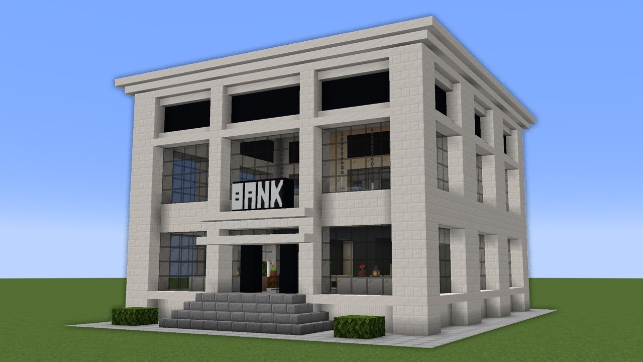 How to Build a Modern Bank in Minecraft | Step-by-Step Tutorial ...