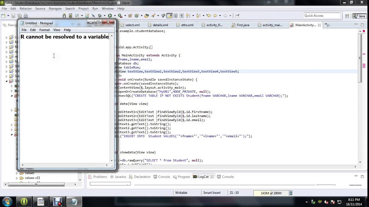 Error R cannot be resolved to a variable in Android