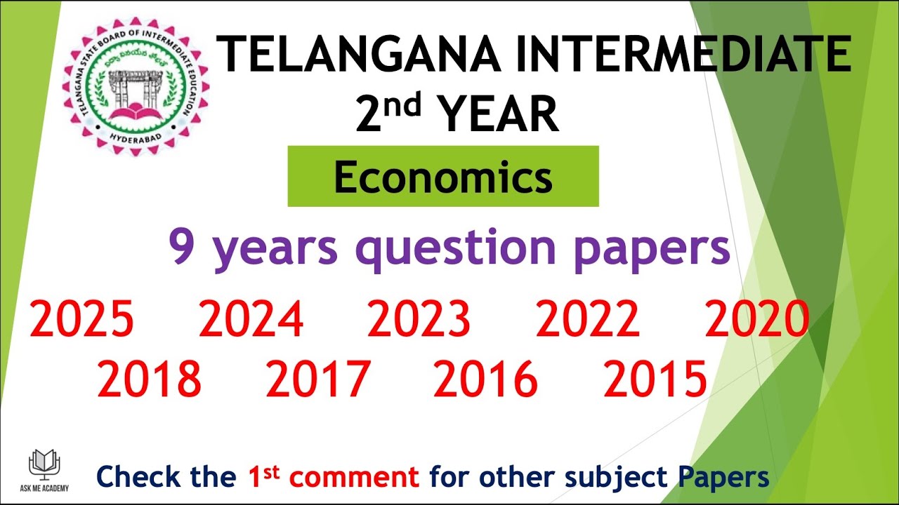TG Inter 2nd Year Economics 2025 - 2015 9 years previous Question Papers Telangana Papers TS inter