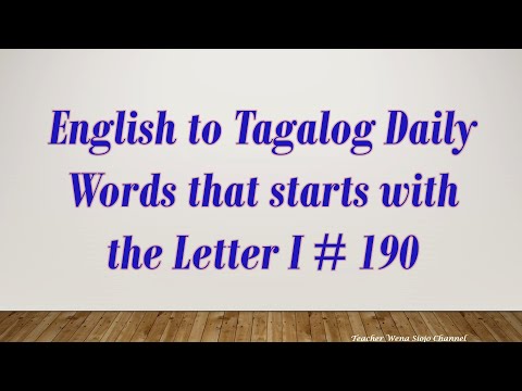 English to Tagalog Daily Words that starts with the Letter I # 190
