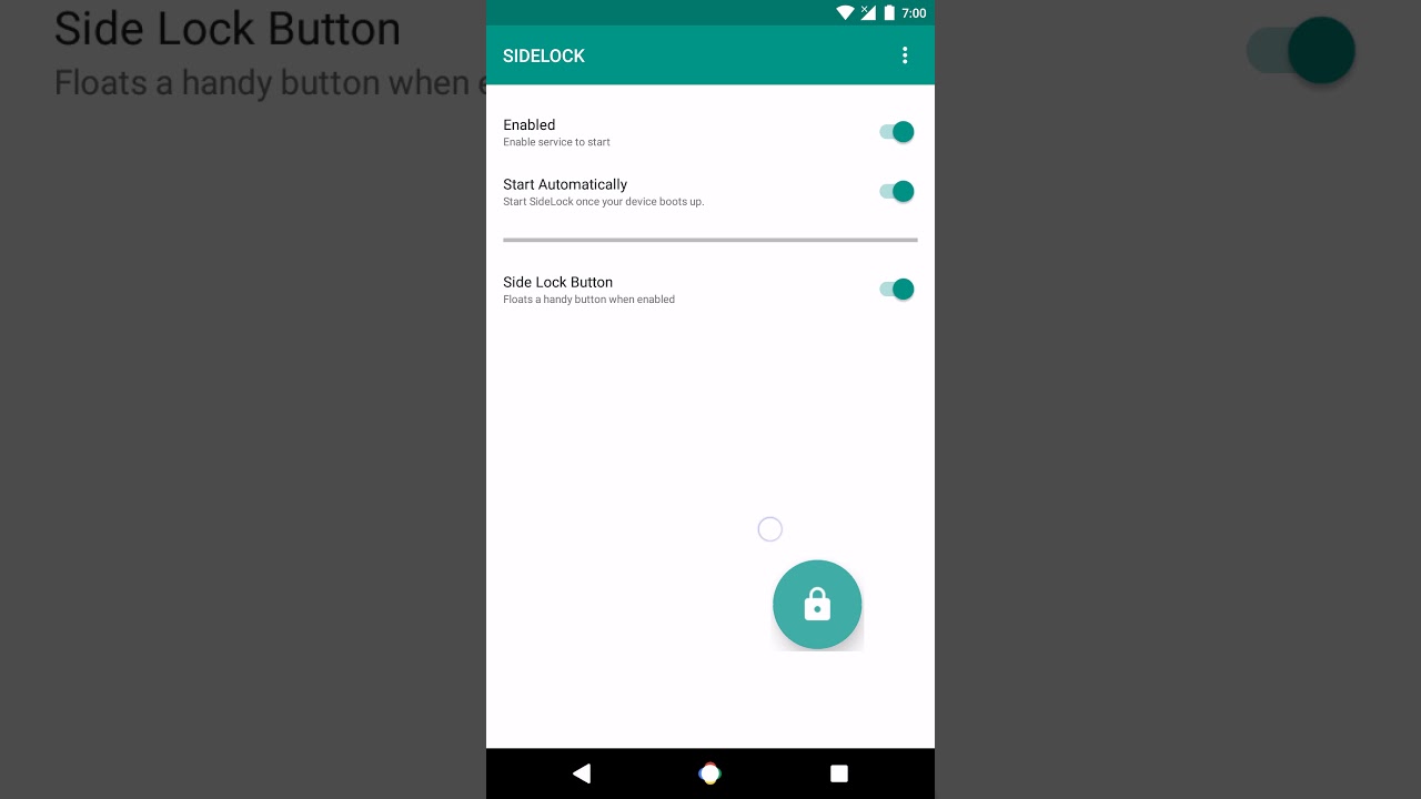 SideLock - Android Floating Screen Lock Widget (Source Code included)