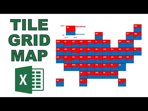 How to make a tile grid map area chart in excel