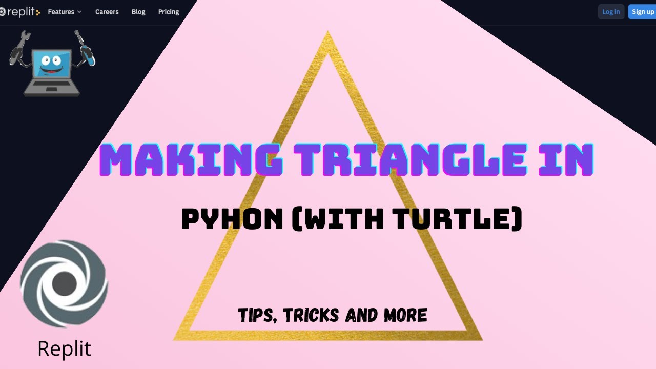 Making triangle in Python (with Turtle) | Replit | Python | Tips, Tricks and more