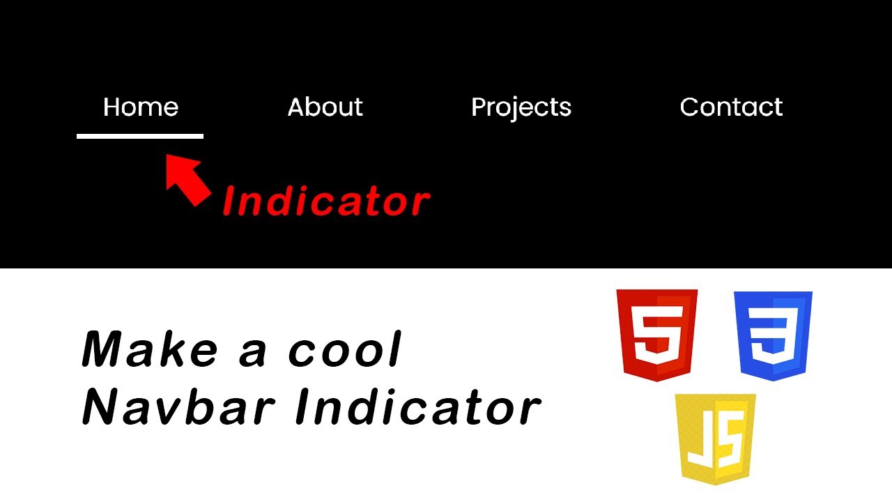 How To Make a Navbar Sliding Indicator using HTML ,  CSS & JavaScript