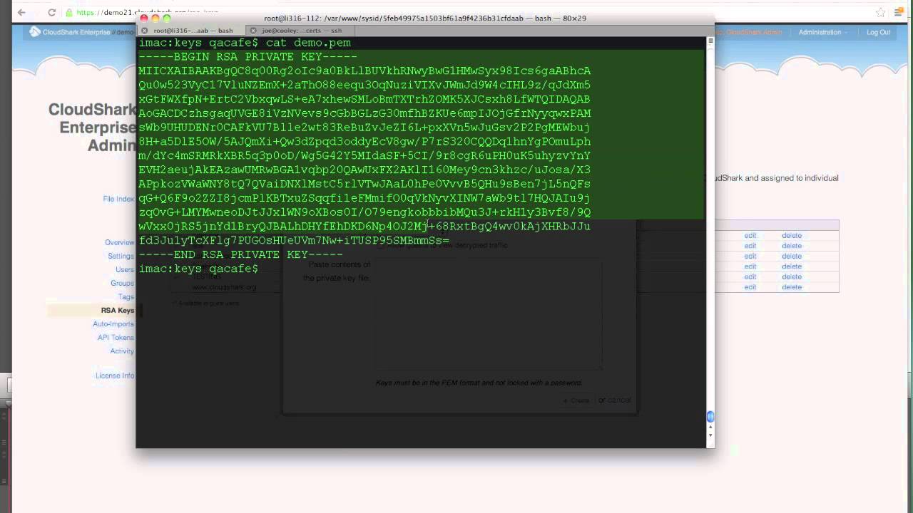 CloudShark SSL Key Management