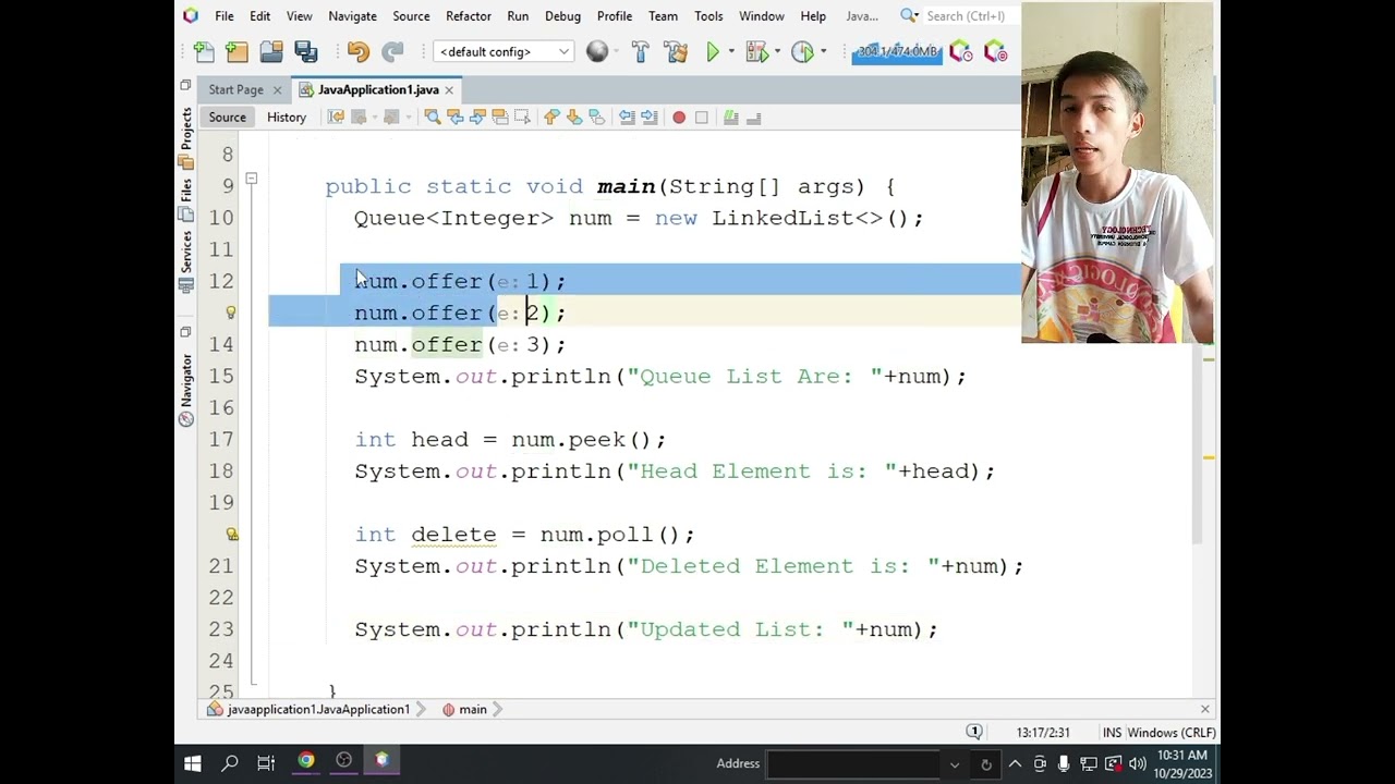 Tutorial in Priority Queue ( Using LinkedList and PriorityQueue Data Structure )