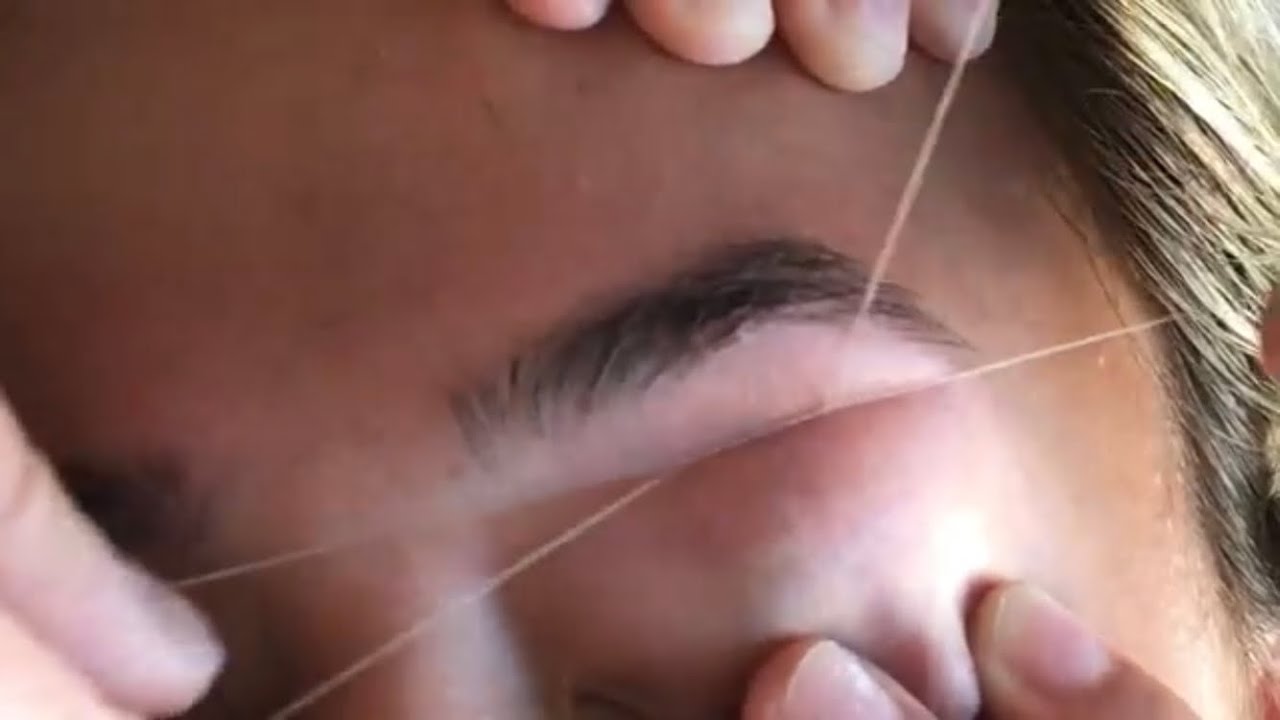 eyebrows threading | using 100% cotton thread | 08- 2018